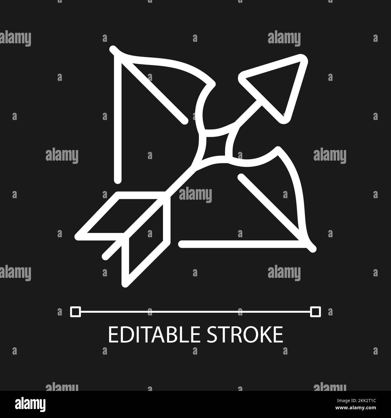 Archery pixel perfect white linear icon for dark theme Stock Vector ...