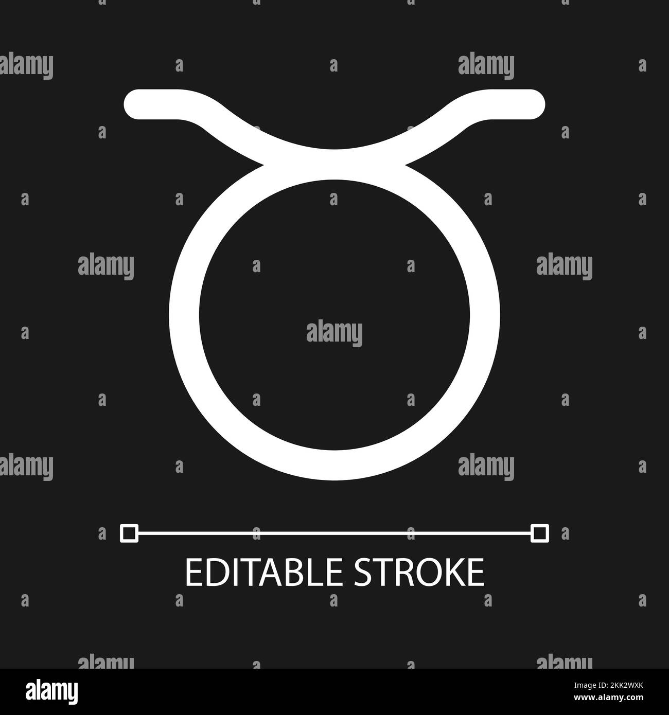 Taurus pixel perfect minimalistic white linear icon for dark theme ...