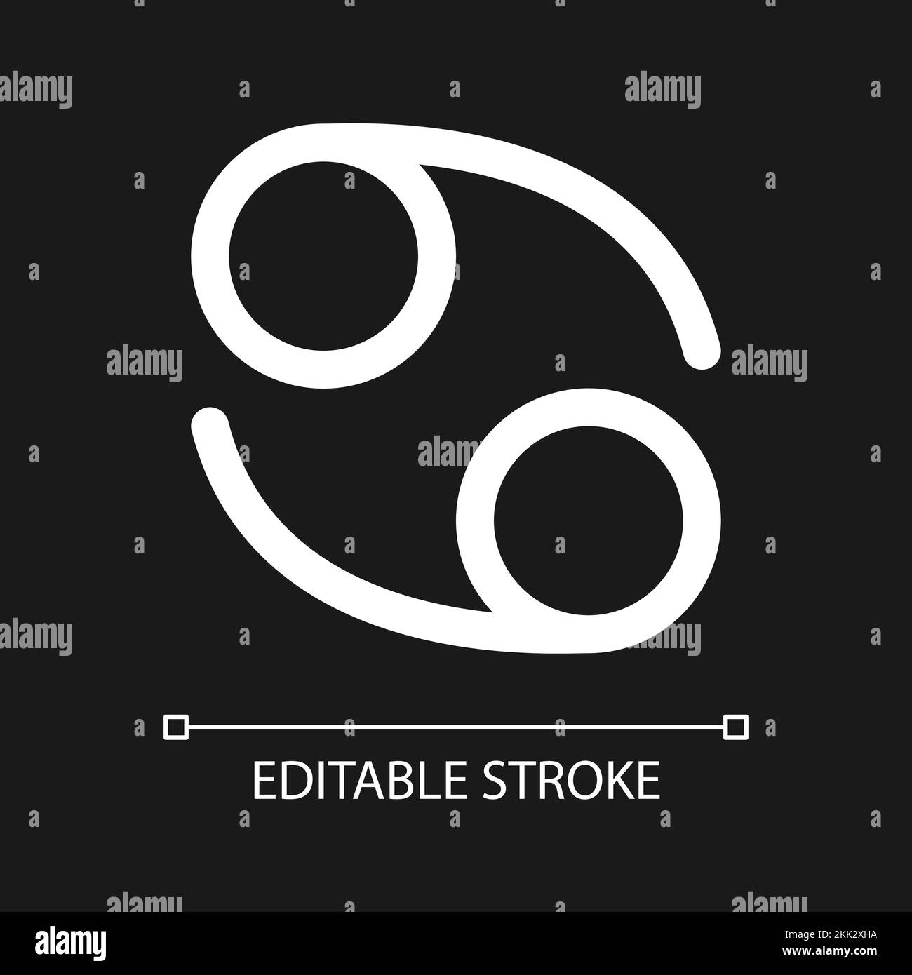 Cancer pixel perfect minimalistic white linear icon for dark theme ...