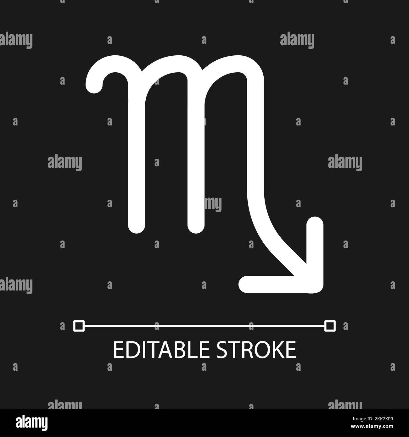 Scorpio pixel perfect minimalistic white linear icon for dark theme ...