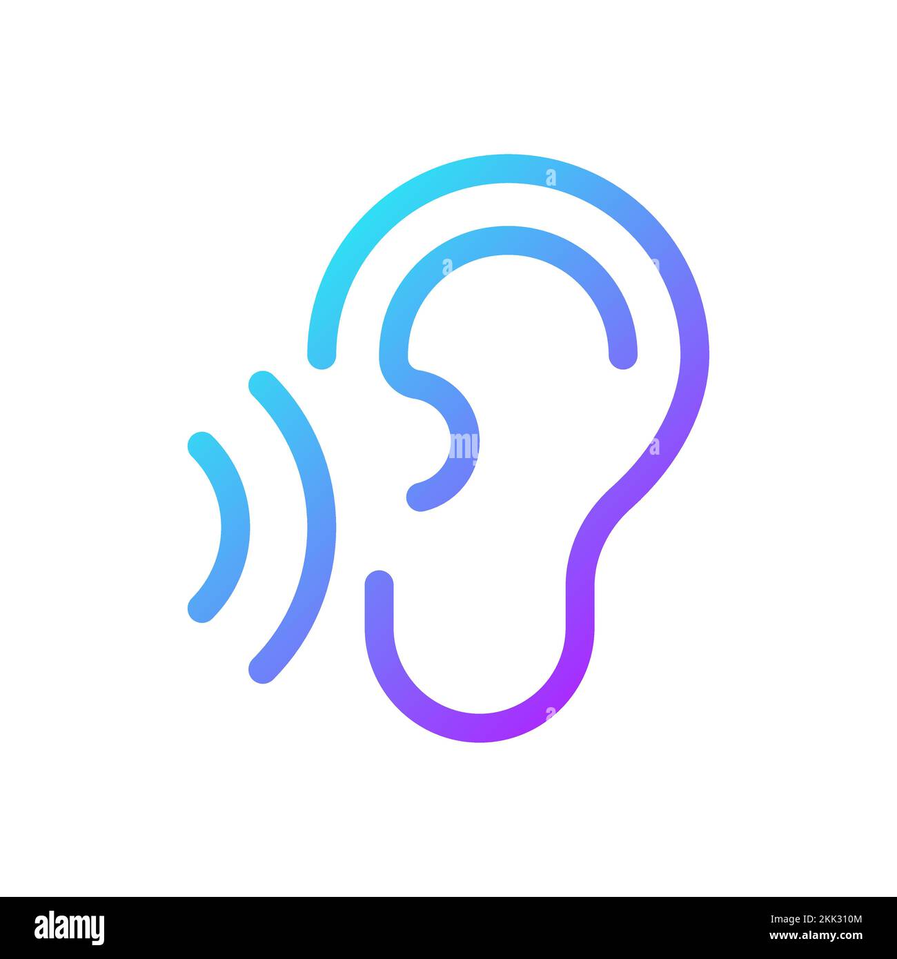 Listen pixel perfect gradient linear ui icon Stock Vector Image & Art - Alamy