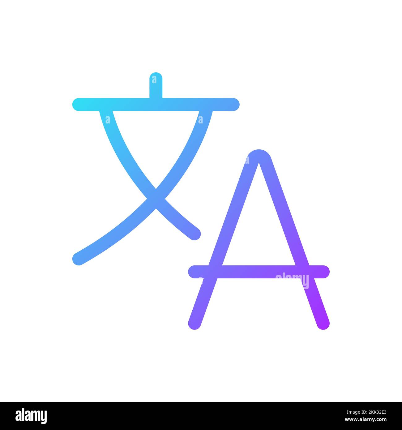 Translate Text Pixel Perfect Gradient Linear Ui Icon Stock Vector Image