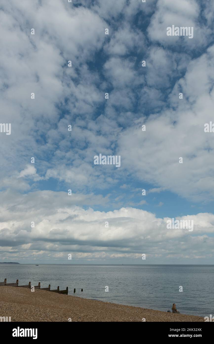 Calm water sea high tide predominates as change of low weather front ...