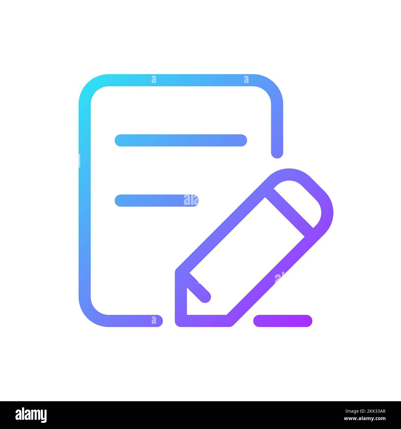 Edit Text Pixel Perfect Gradient Linear Ui Icon Stock Vector Image