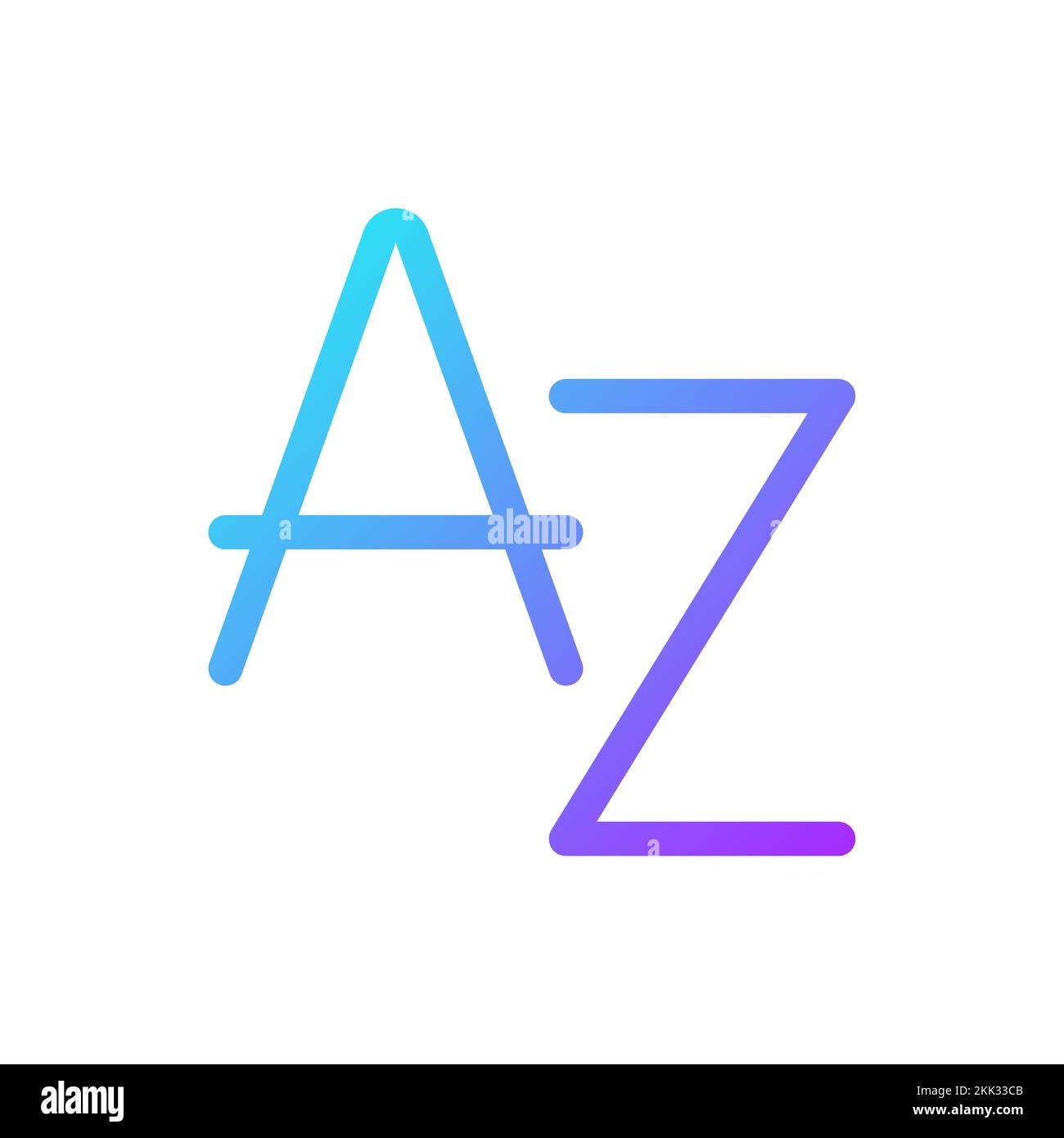 English alphabet pixel perfect gradient linear ui icon Stock Vector ...