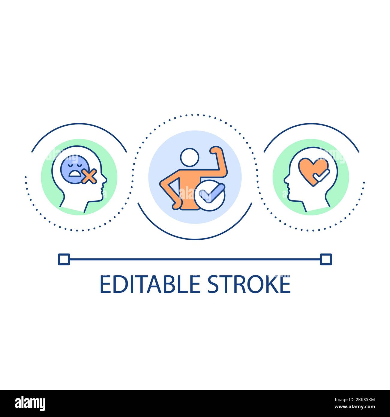 Silence inner critic loop concept icon Stock Vector Image & Art - Alamy