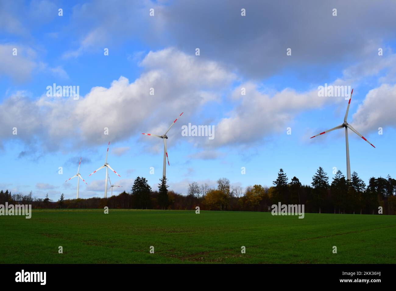 wind power plants in autumn landscape Stock Photo - Alamy