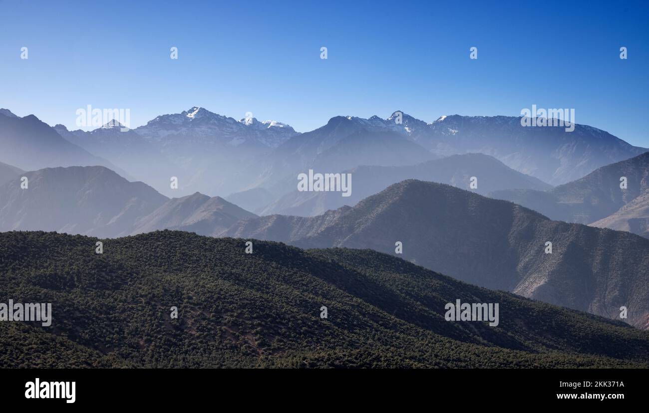 snow remaining in late summer on the pops of the high atlas mountains ...