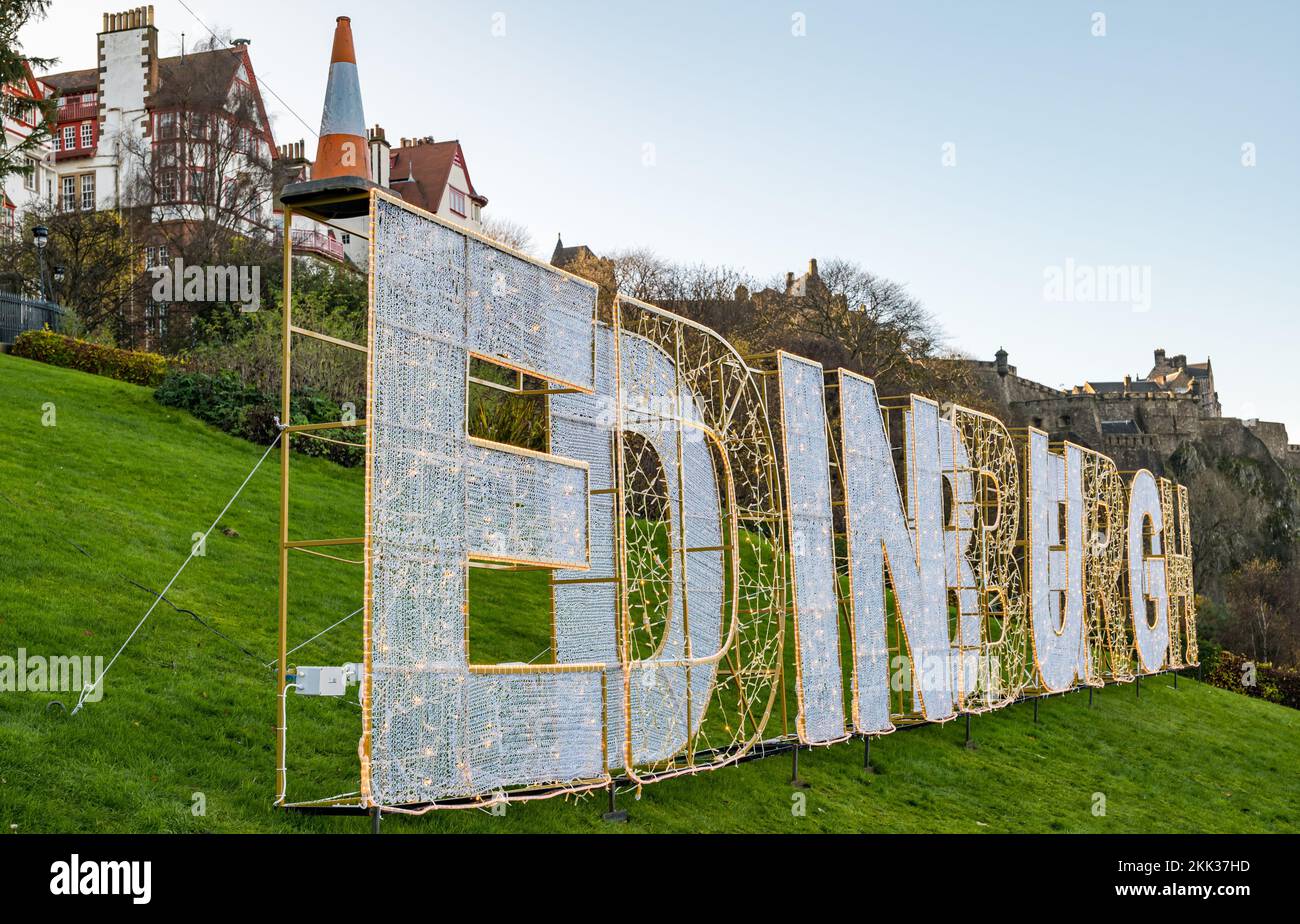 Edinburgh, Scotland, UK, 25th November 2022. Christmas: the city's name ...