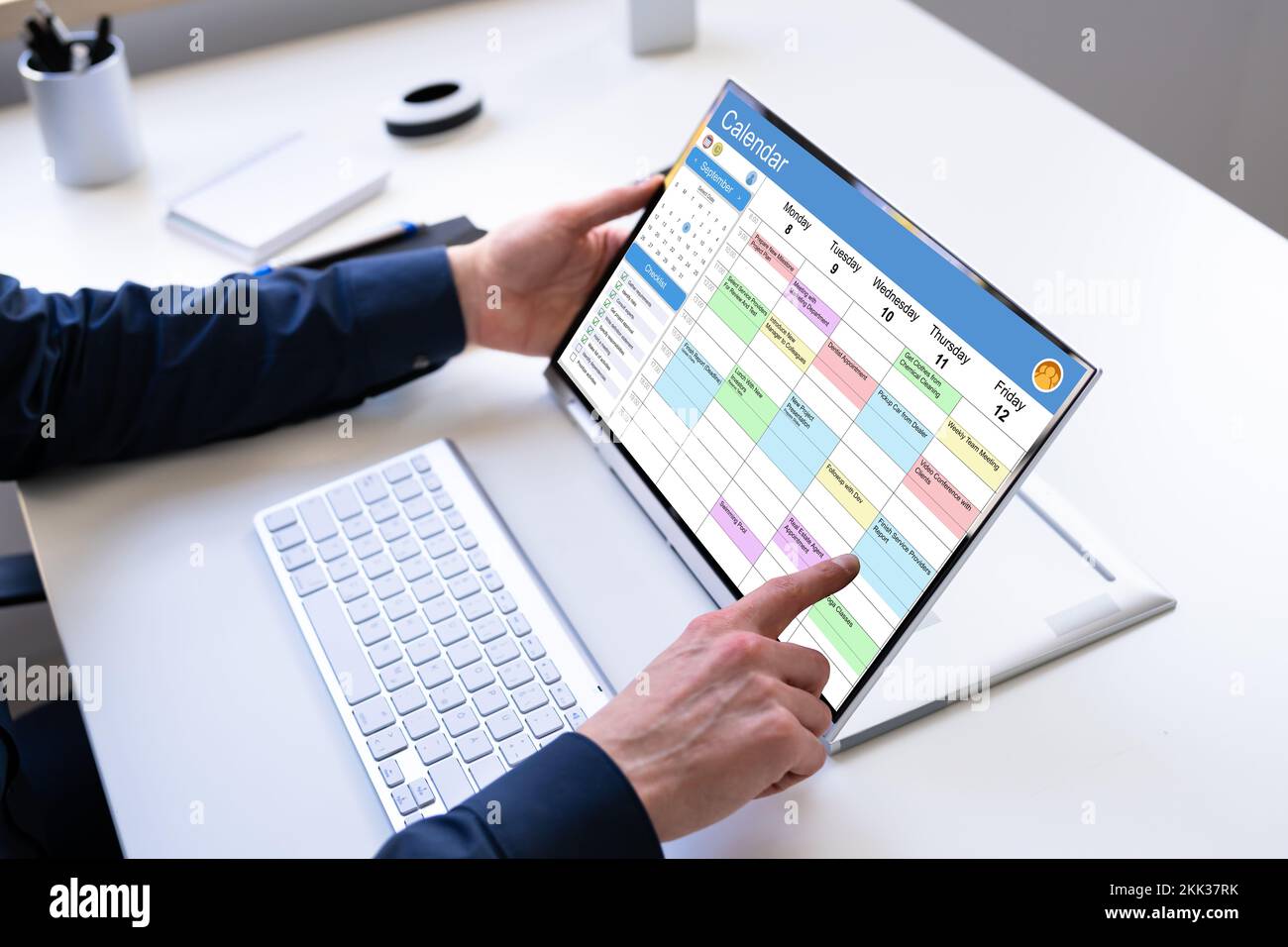Appointment Schedule Planner And Date Calendar On Hybrid Laptop Stock ...