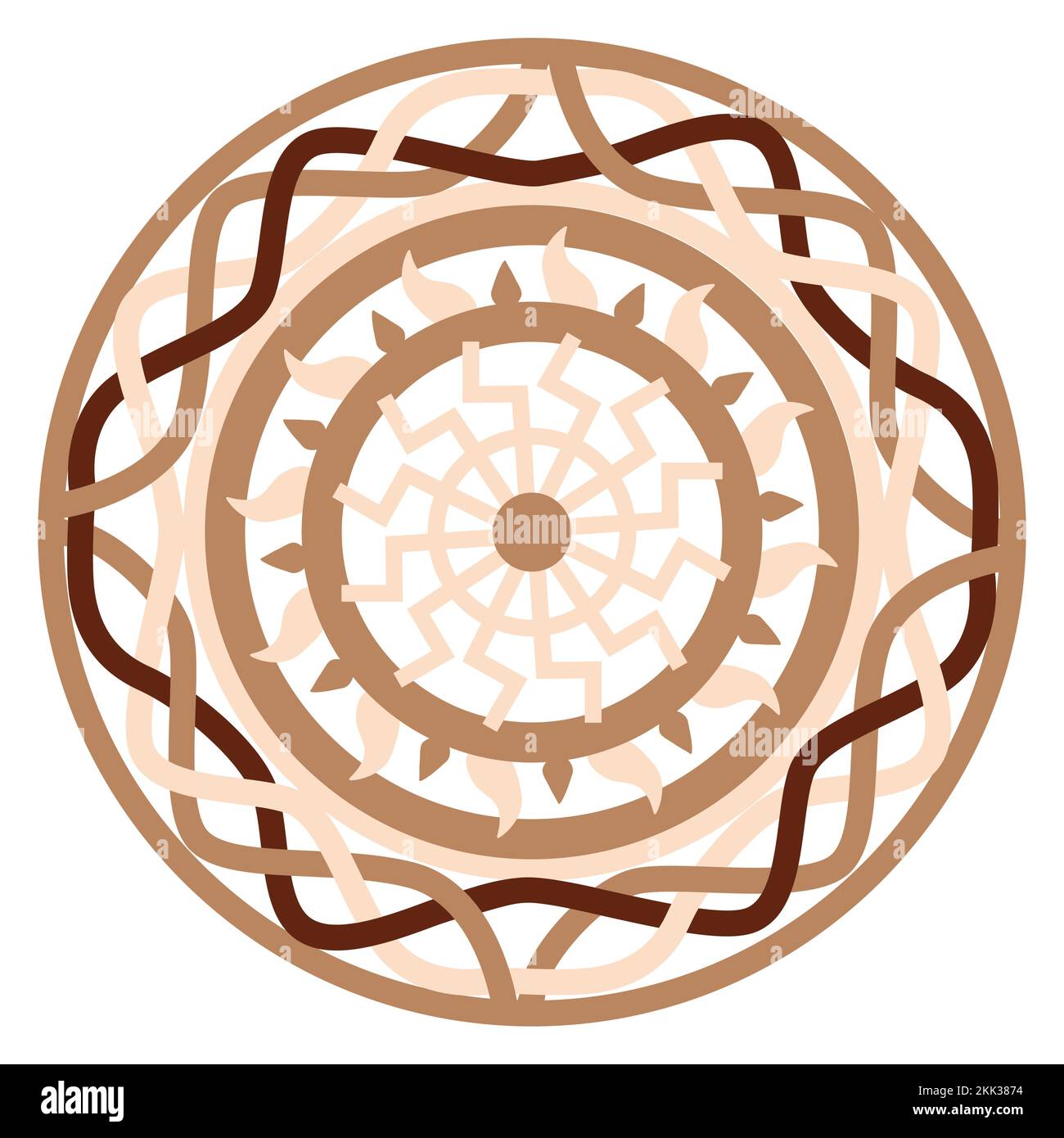 Black sun, ancient Slavic symbol, decorated with Scandinavian patterns ...