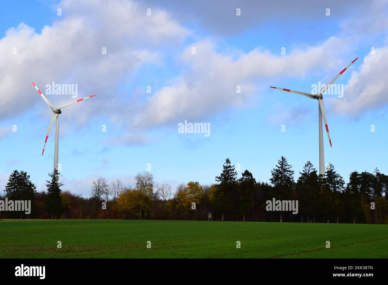 wind power plants in autumn landscape Stock Photo - Alamy