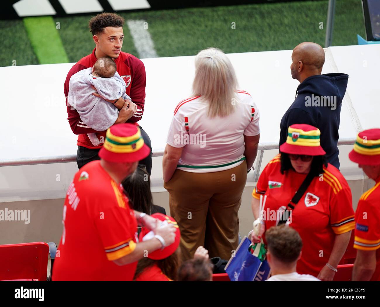 Wales' Ethan Ampadu with his family after the FIFA World Cup Group B ...