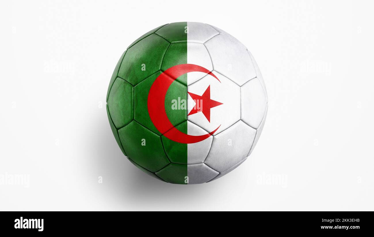 3d rendering of a Algeria soccer ball isolated on a white background ...