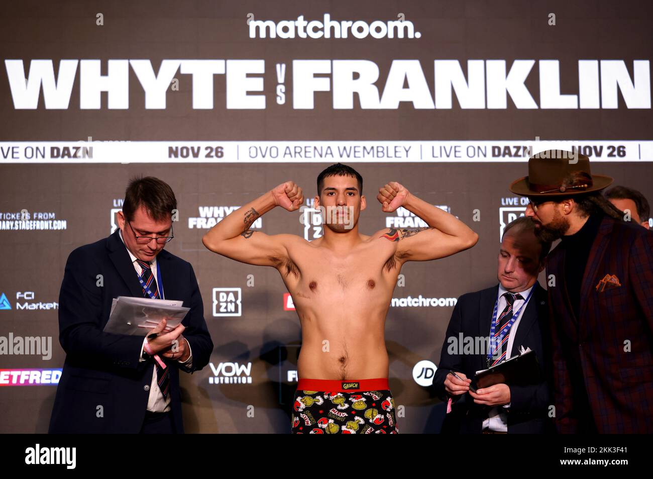 Christian Nicolas Andino during the weigh-in at The Drum Wembley ...