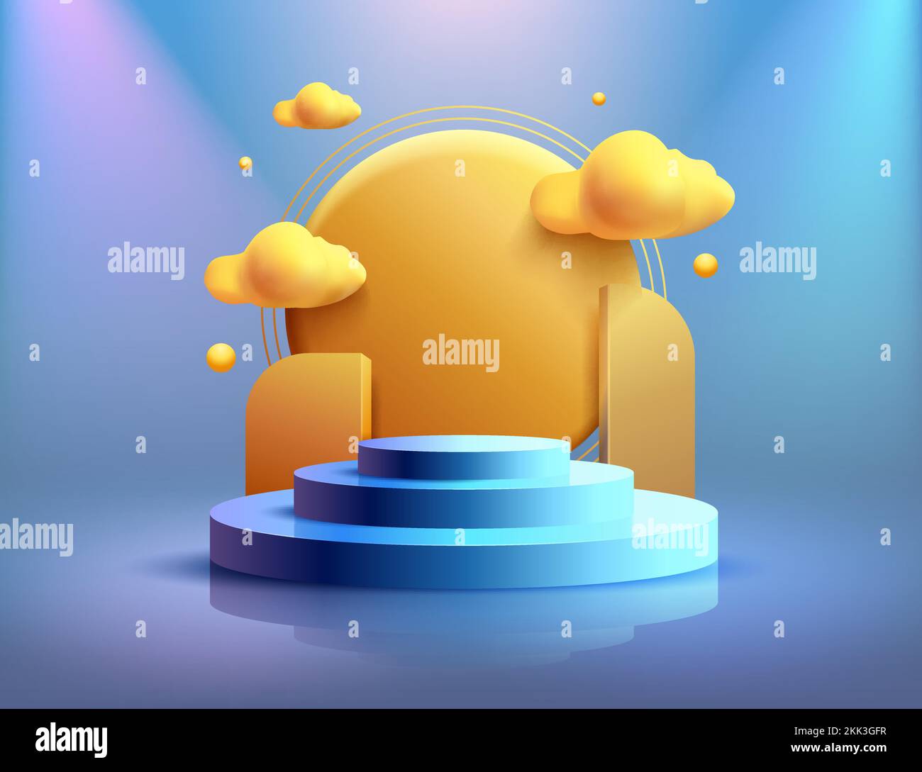 Stage podium with lighting, Stage Podium Scene with for Award, Decor ...