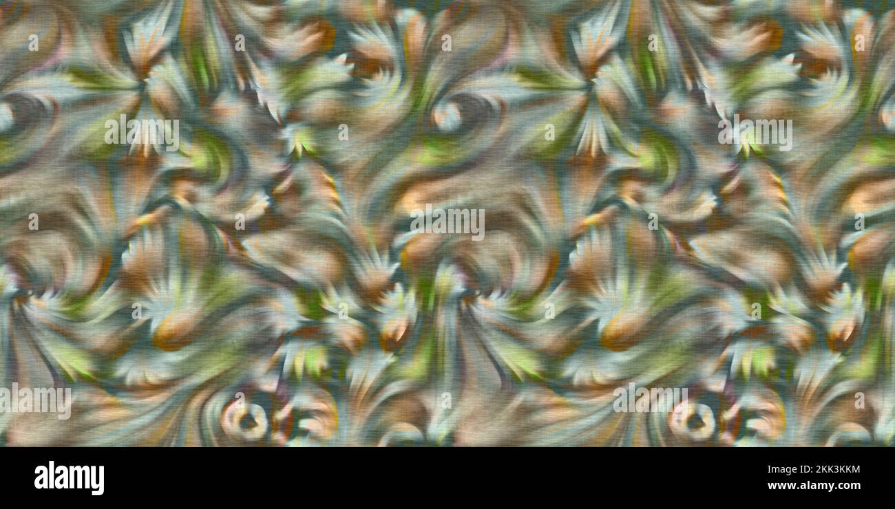 Marbled floral decorative border. Seamless botanical wash for organic ...