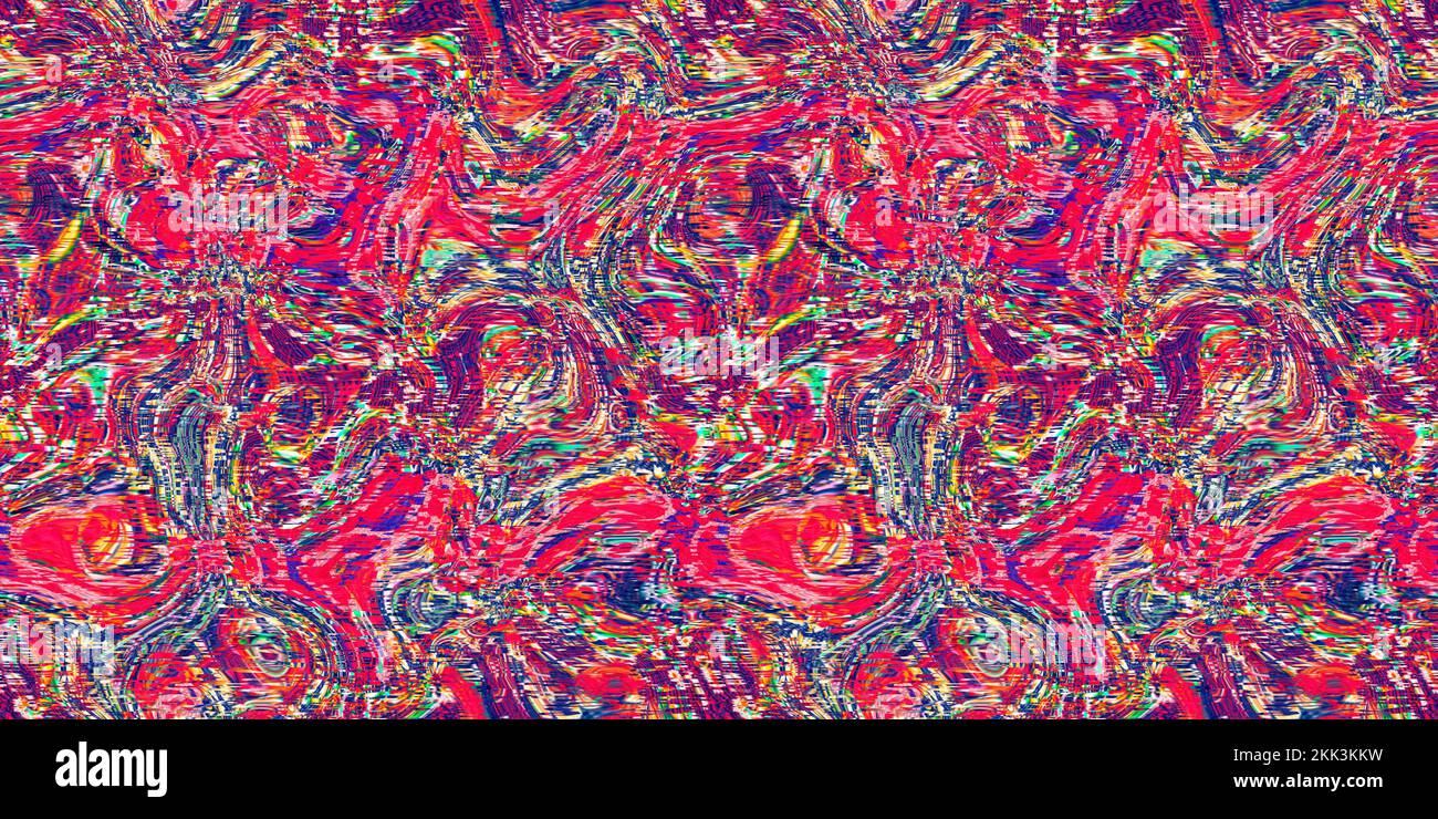 Vibrant pink distortion border. Bright colorful kitsch banner for fluid ...