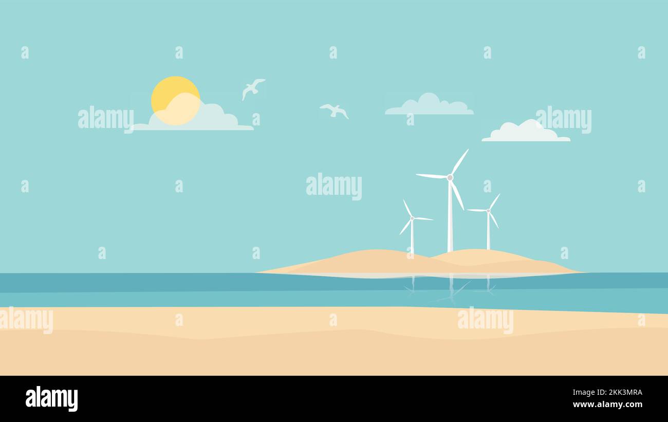 Windmills in the sky Stock Vector Images - Alamy