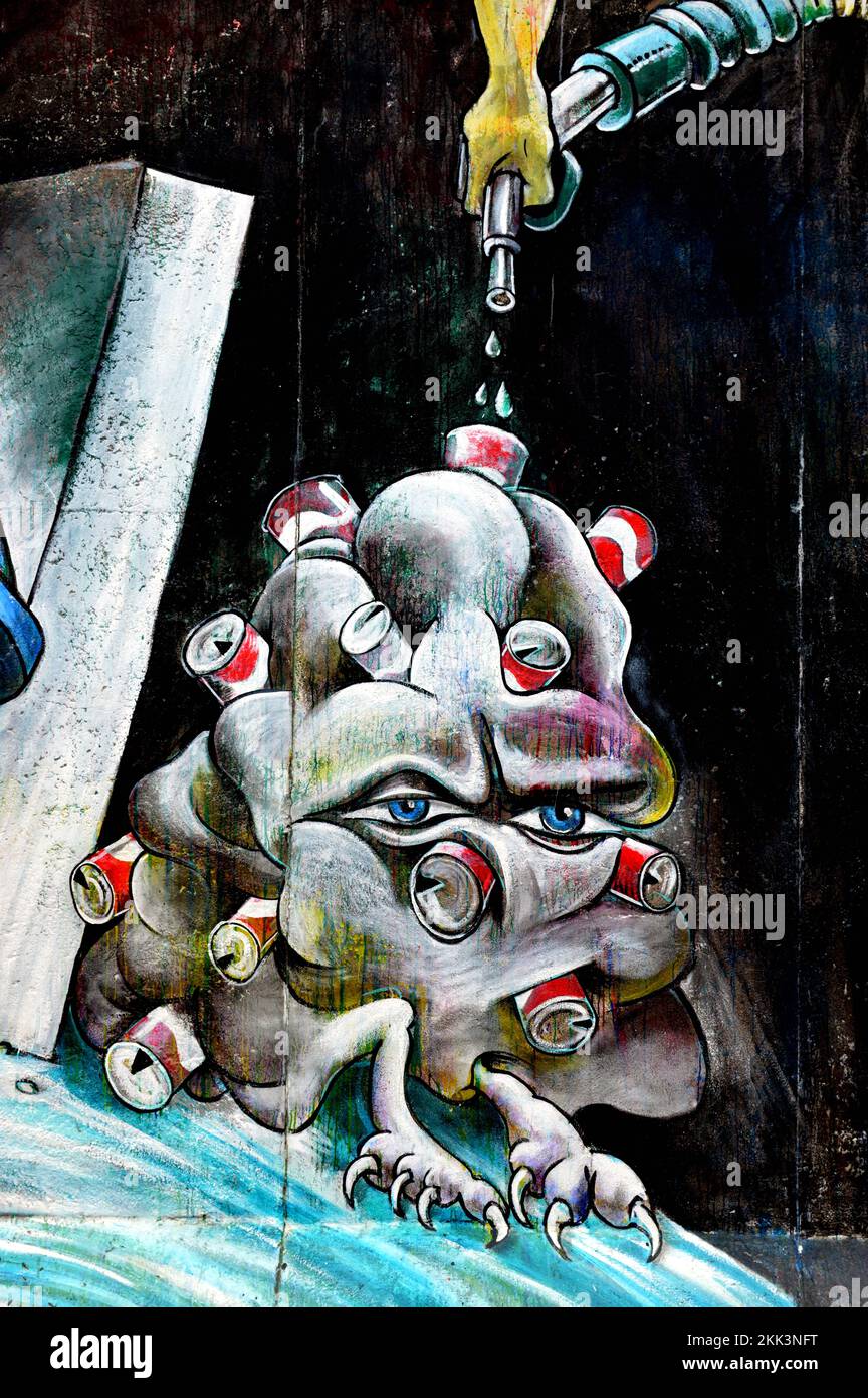 A critical and thought provoking street art about the oil industry ...