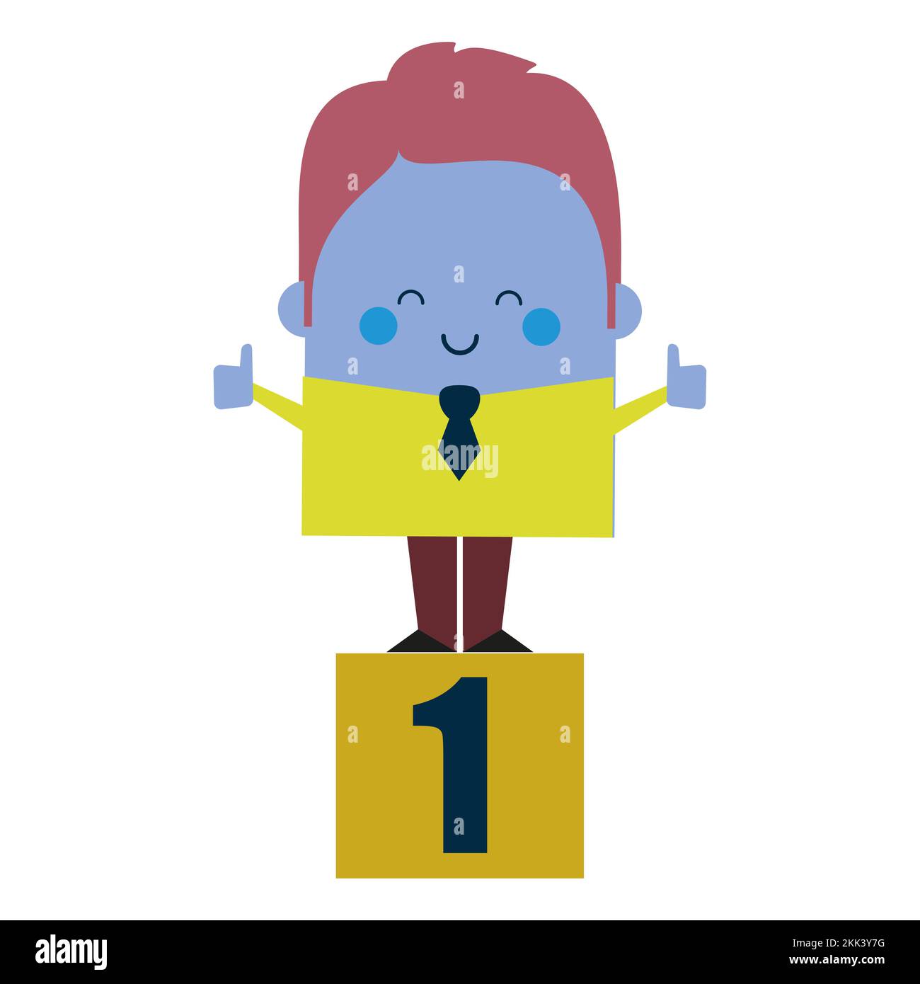 Illustration of a businessman on a podium - business and working design ...