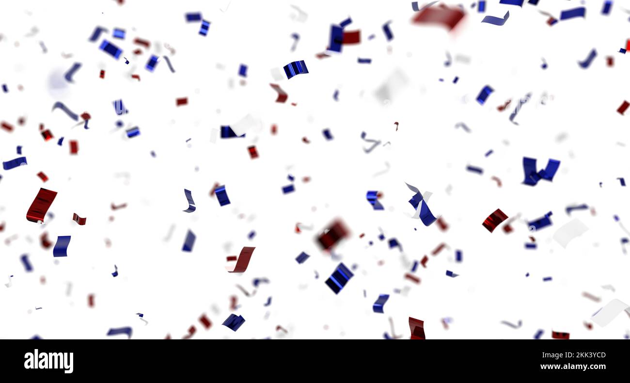 Blue, red and white ribbons for national holiday, USA election and ...