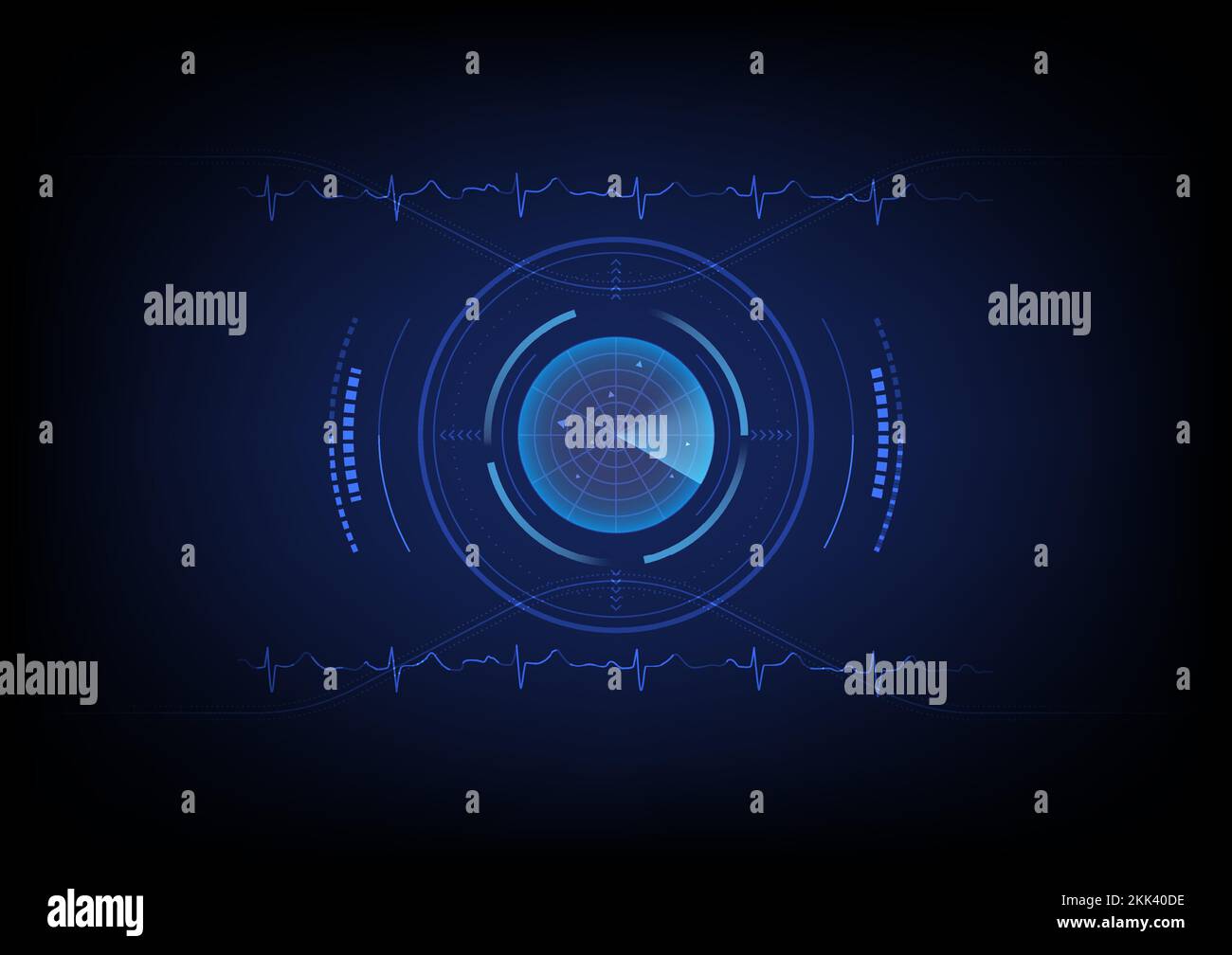 Abstract geometric monitor screen and heart waves technology background ...