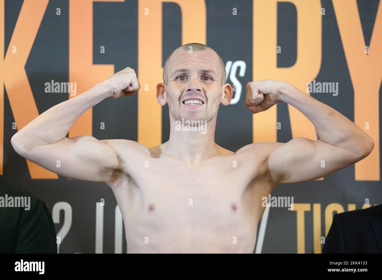 Joe Ham during the weigh-in at the Hilton Canary Wharf, London. Picture ...