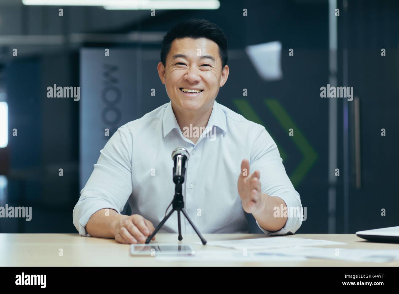 Young asian content creator using hi-res stock photography and images ...