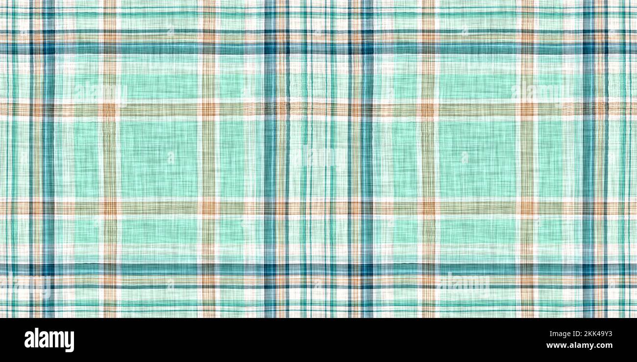Teal rustic coastal beach house border check fabric tile. Seamless ...