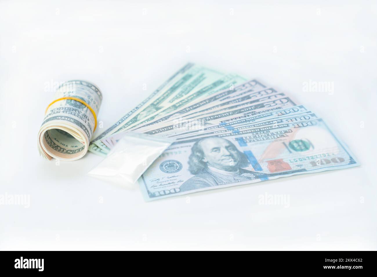 drug use, crime, addiction and substance abuse concept isolate on white ...