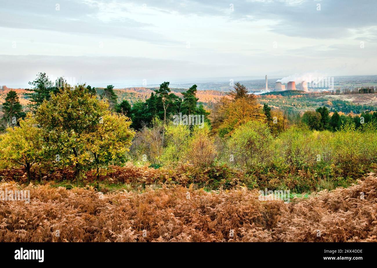 View across Trent Valley from Castle Ring in autumn display of stunning ...