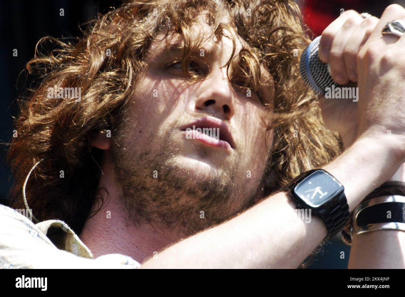 Singer Nick Atkinson from ROOSTER at Red Dragon Party In The Park in ...