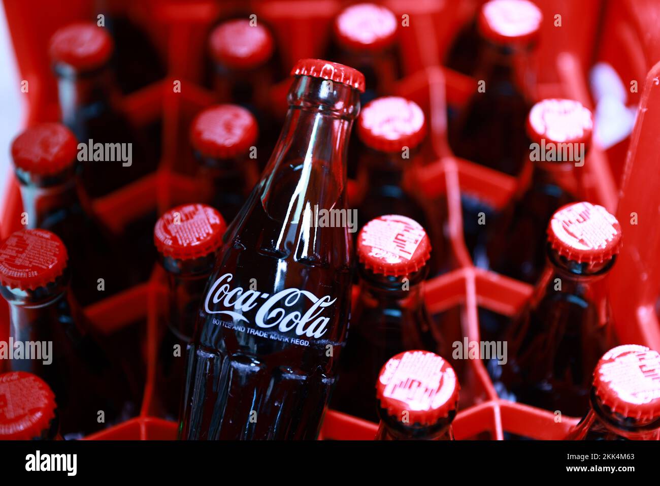 Bottle of Coca Cola is pictured as people have lunch at Causeway Bay ...