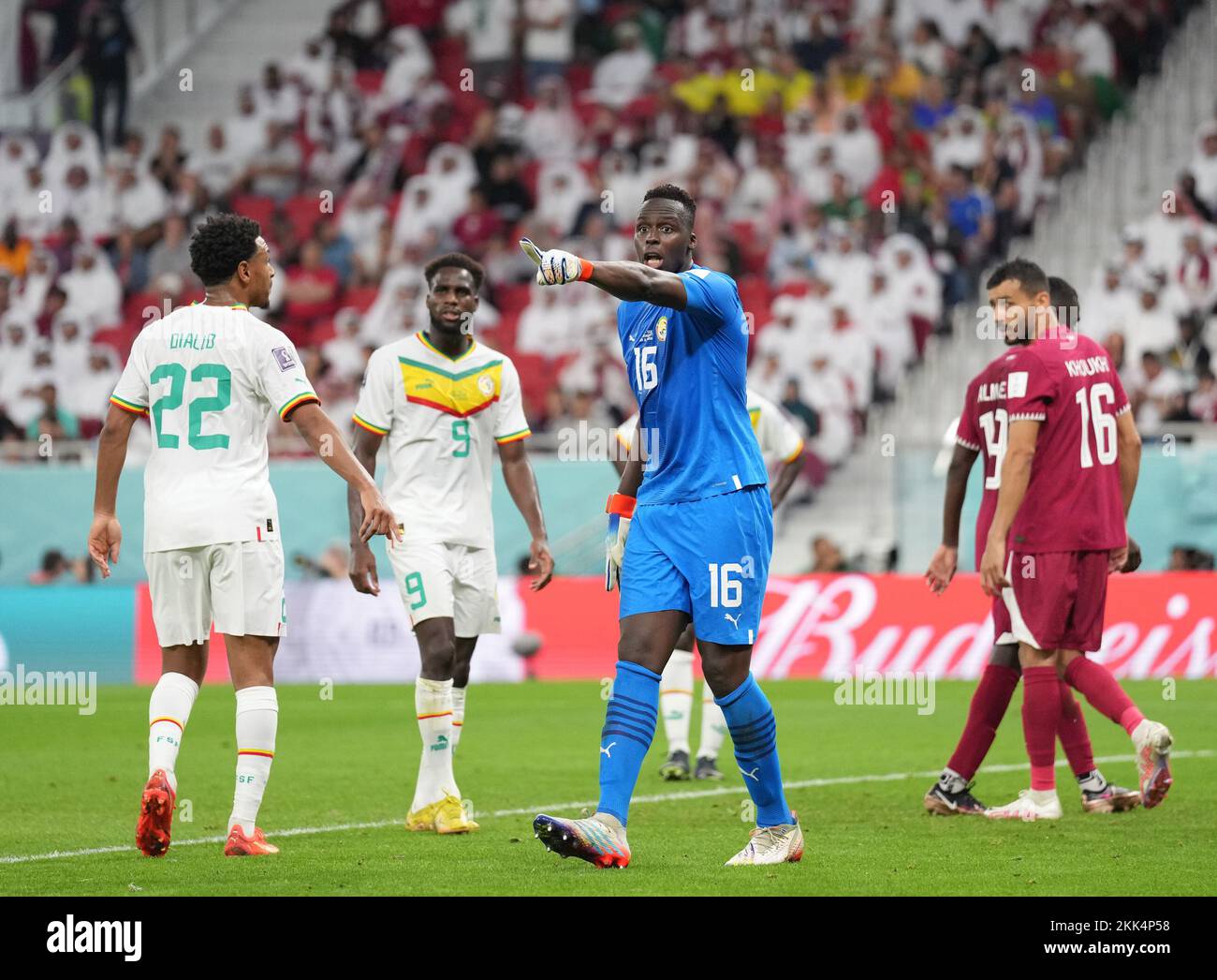 Doha, Qatar. 25th Nov, 2022. Edouard Mendy (front), goalkeeper of ...