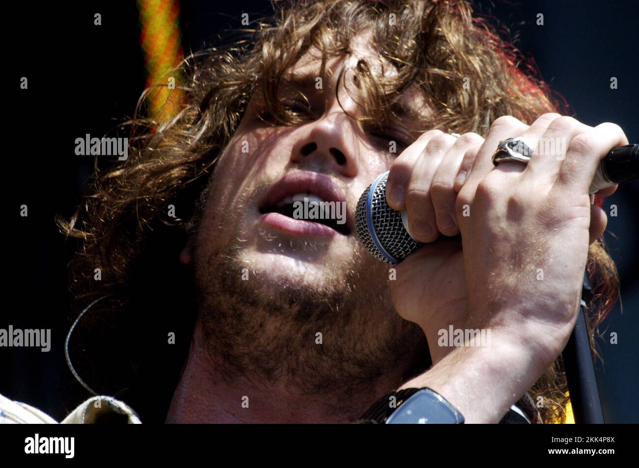 Singer Nick Atkinson from ROOSTER at Red Dragon Party In The Park in ...