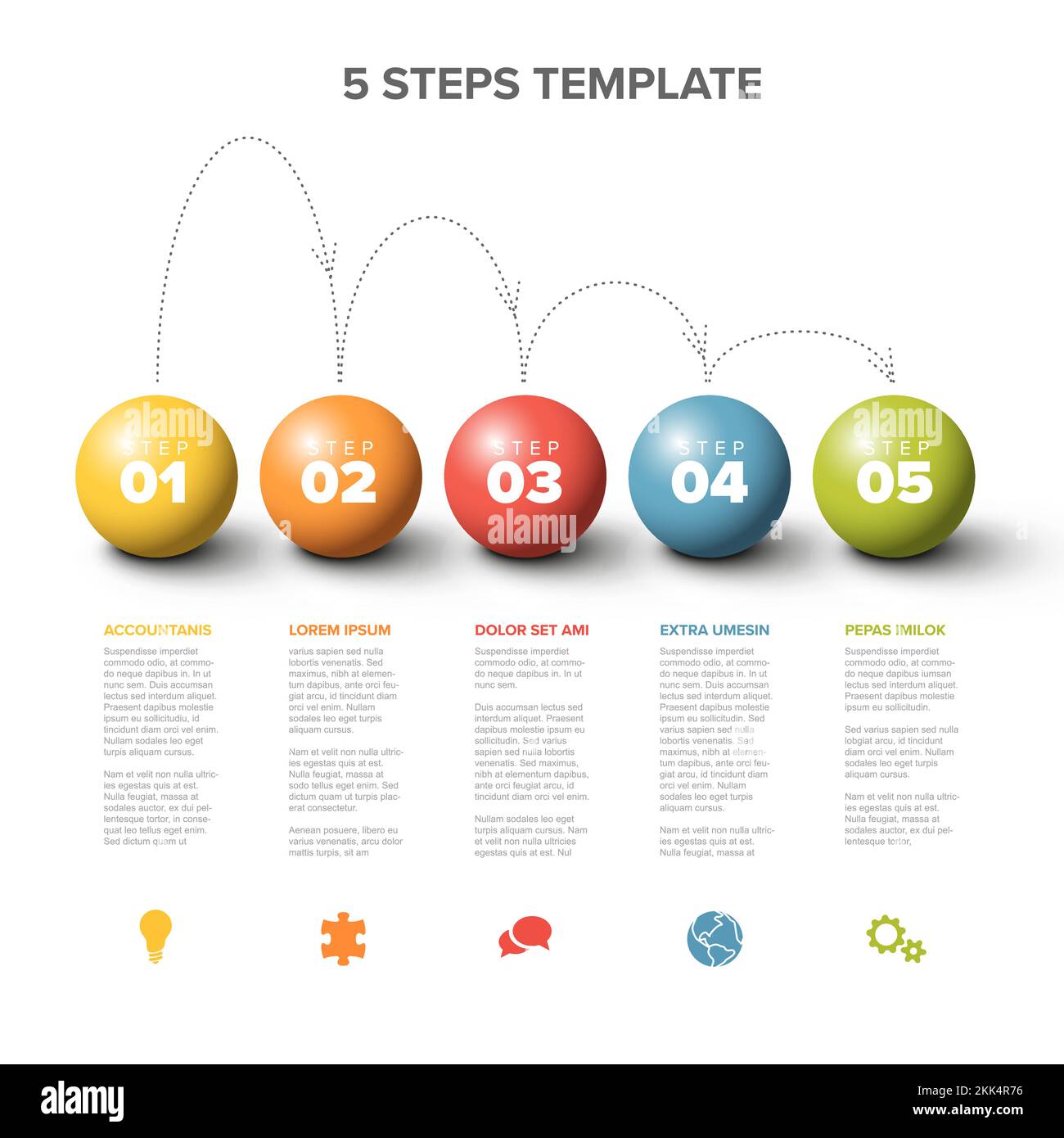 Vector light multipurpose funny bouncing Infographic template with ...