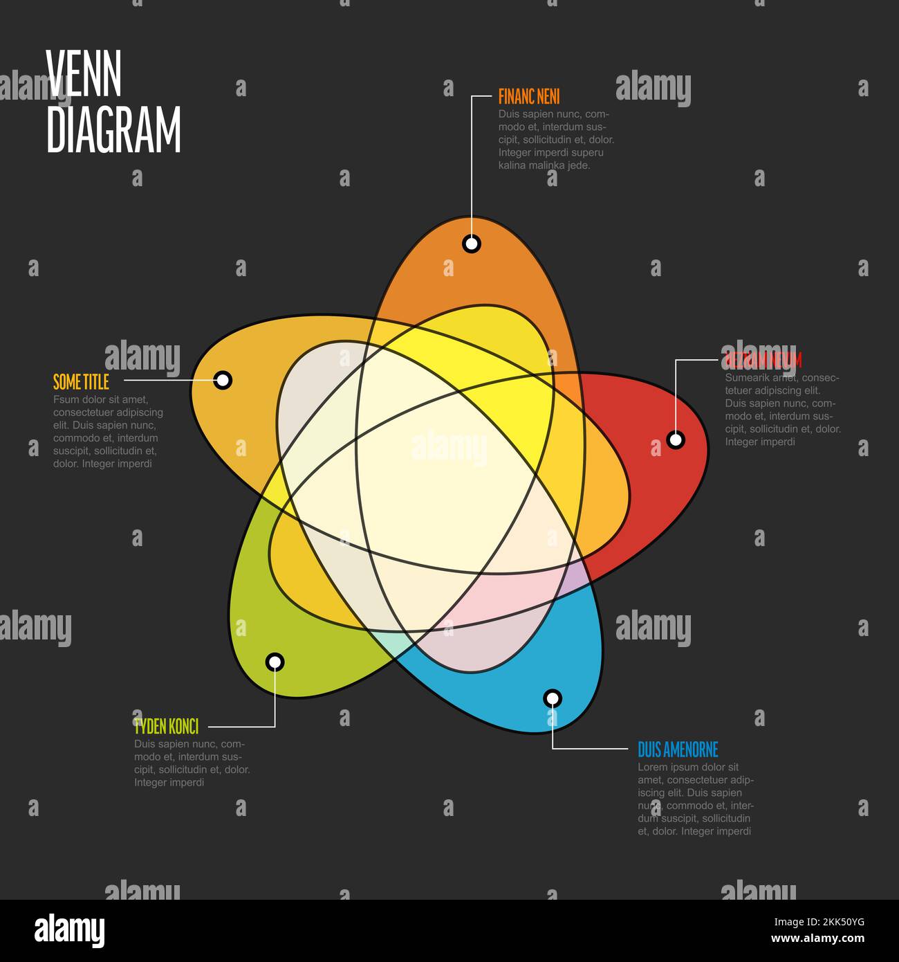 Five overlapping Stock Vector Images - Alamy