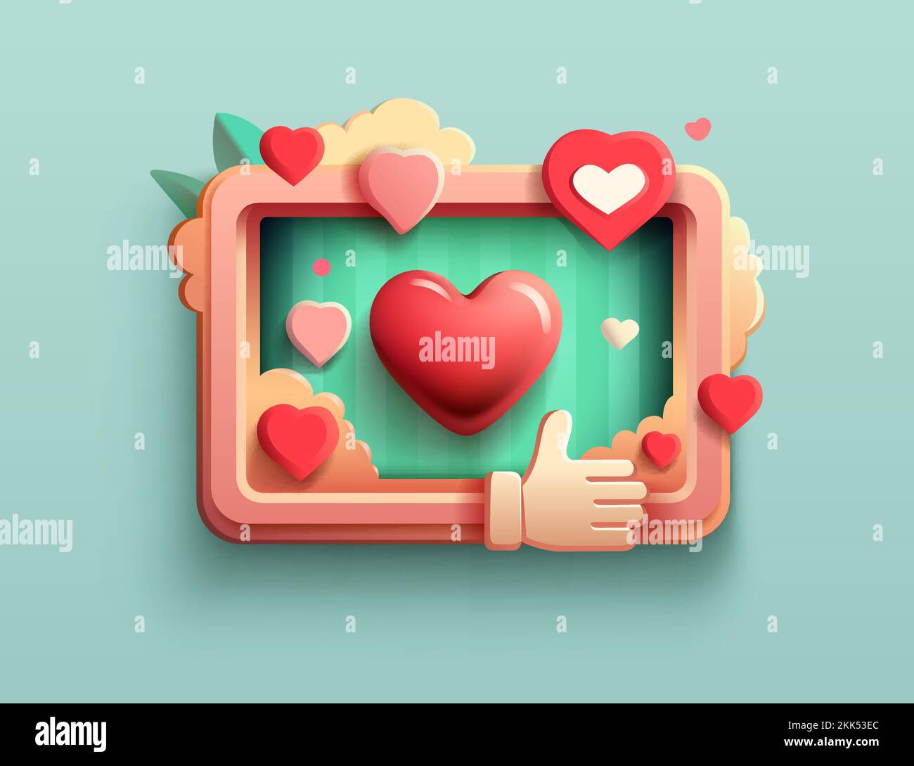 I like this heart, with lots of icons, chat for people to communicate ...