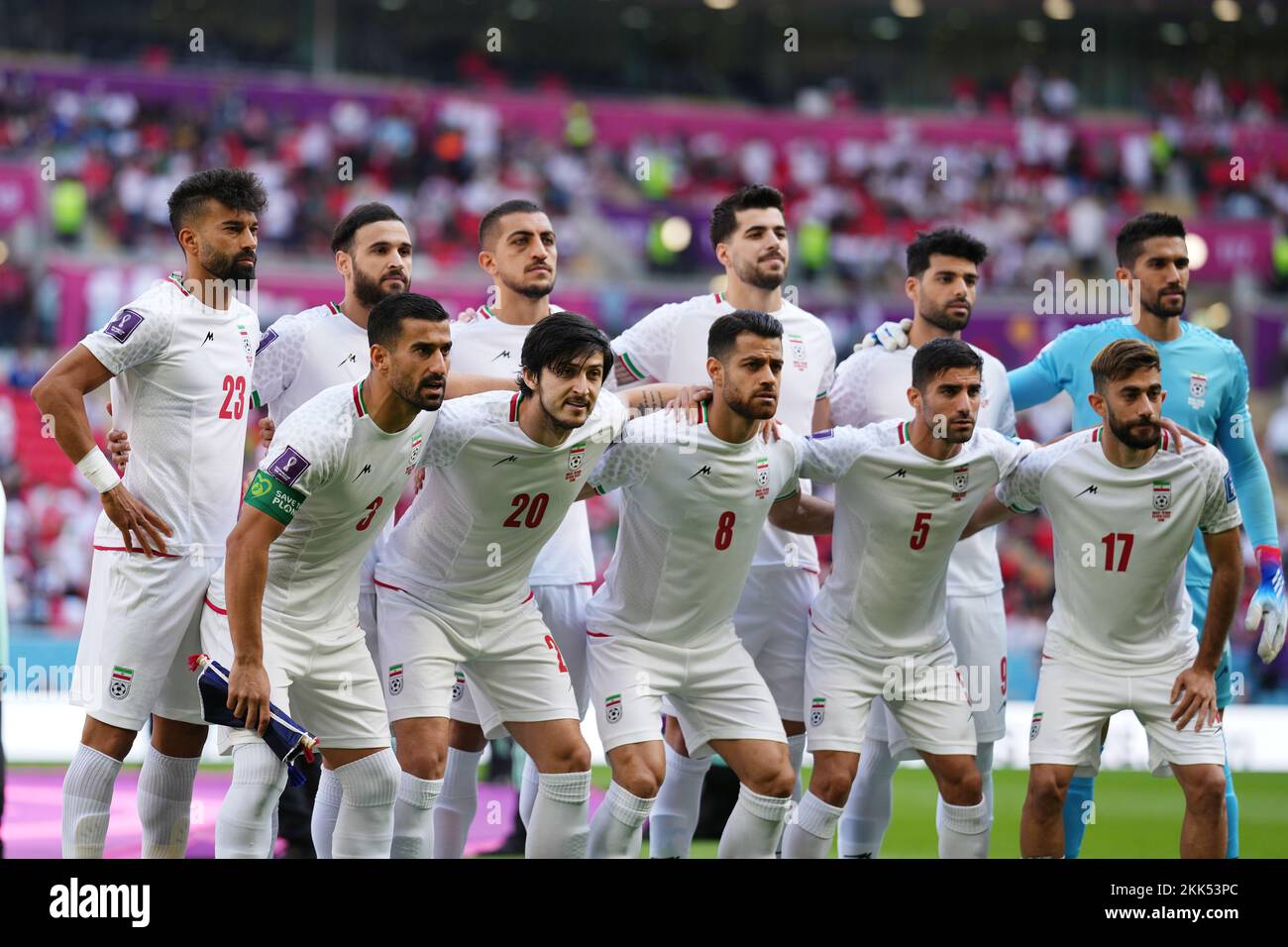 Al Rayyan, Qatar. 25th Nov, 2022. Iran team group line-up (IRI) Football/Soccer : FIFA World Cup ...