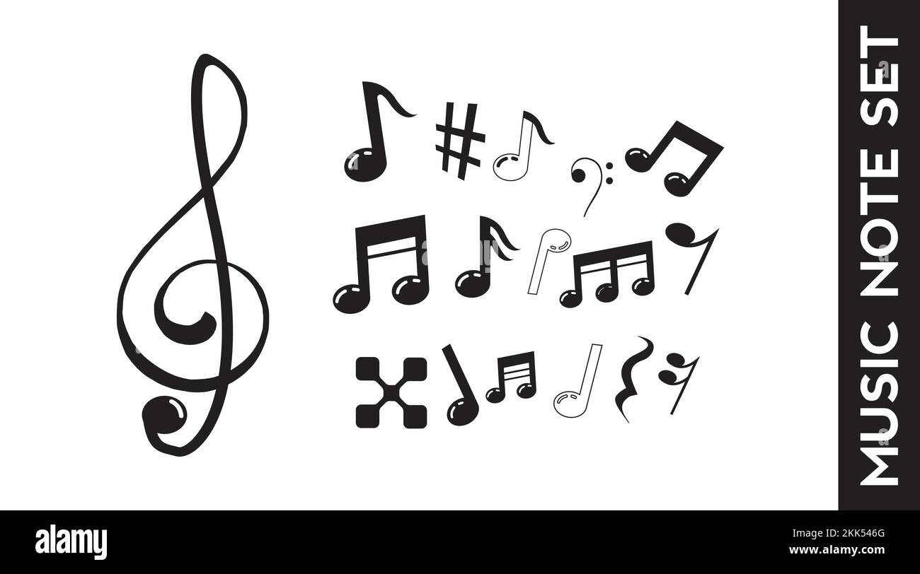 music scale logo design. music note sign or symbol. musical scale icons ...
