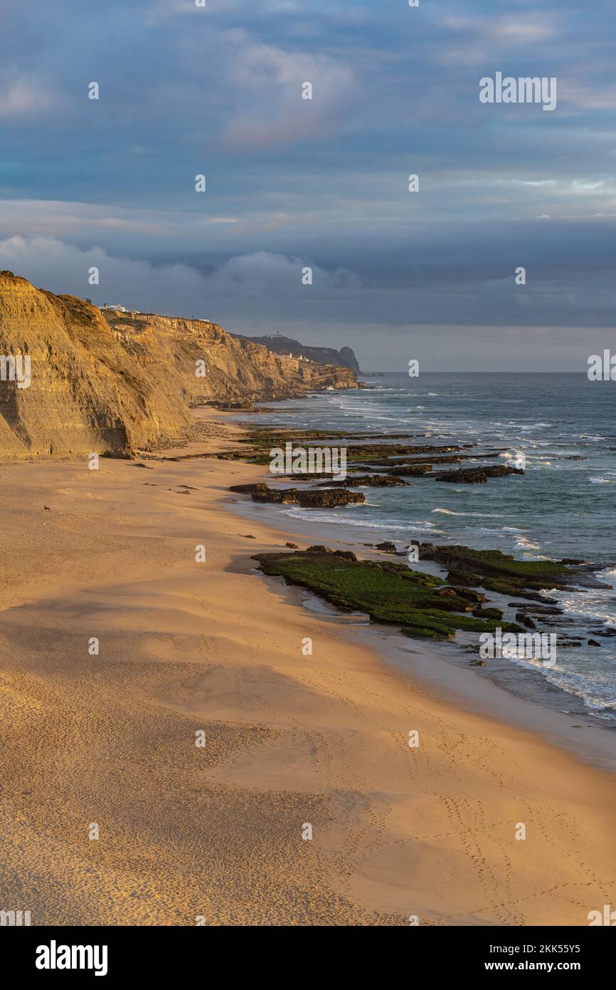 Peaceful scenery of the beach of Magoito, Sintra, Portugal Stock Photo ...