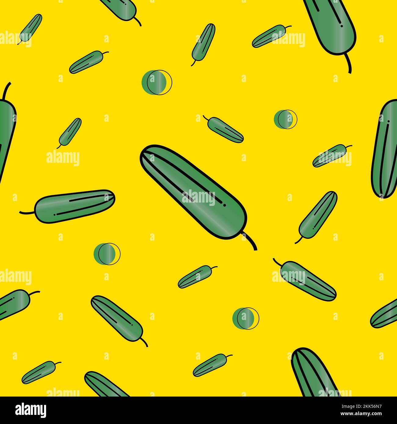 flat vector cucumber seamless pattern Stock Vector Image & Art - Alamy