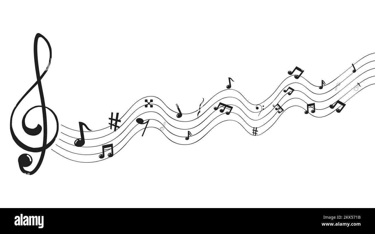 music scale logo design. music note sign or symbol. musical scale icons ...