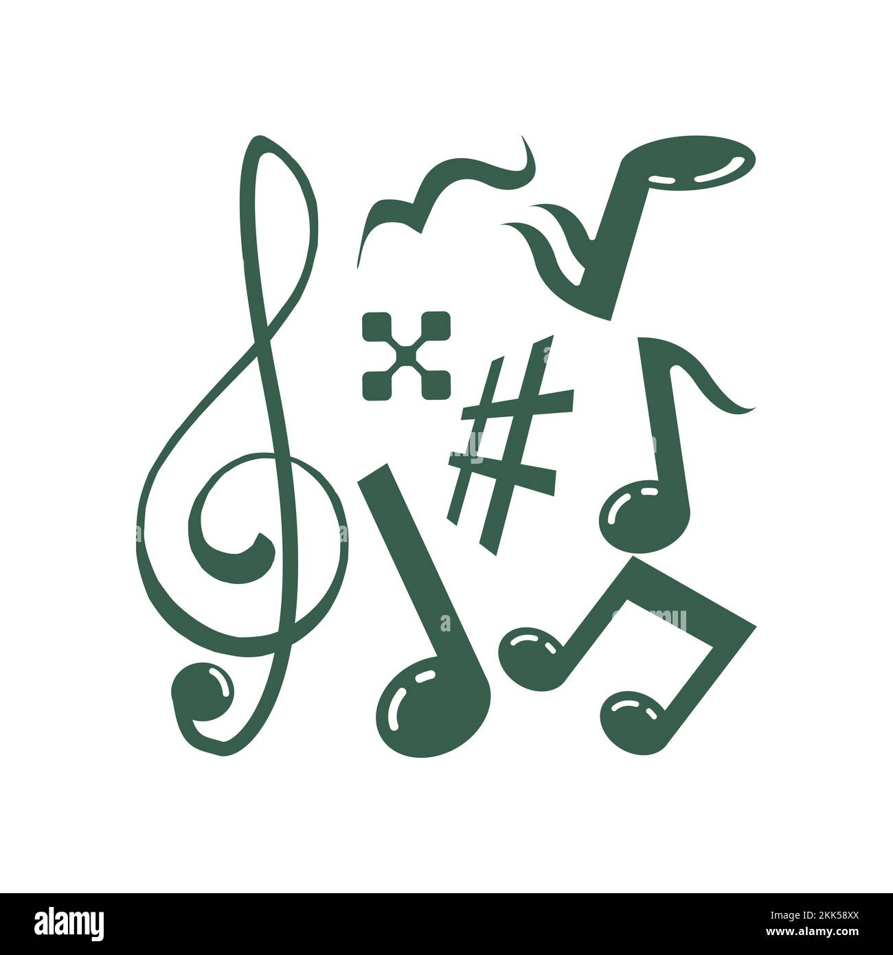 music scale logo design. music note sign or symbol. musical scale icons ...