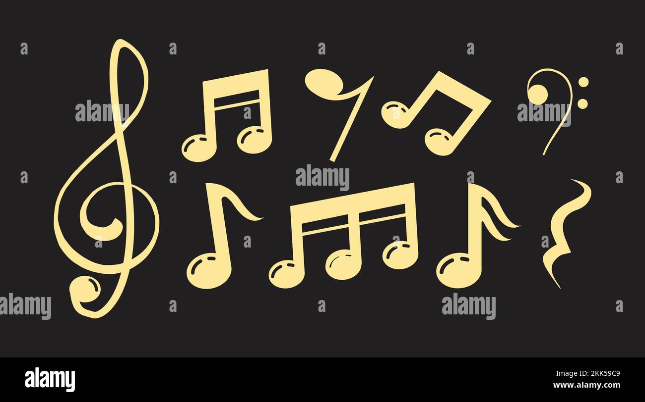 music scale logo design. music note sign or symbol. musical scale icons ...