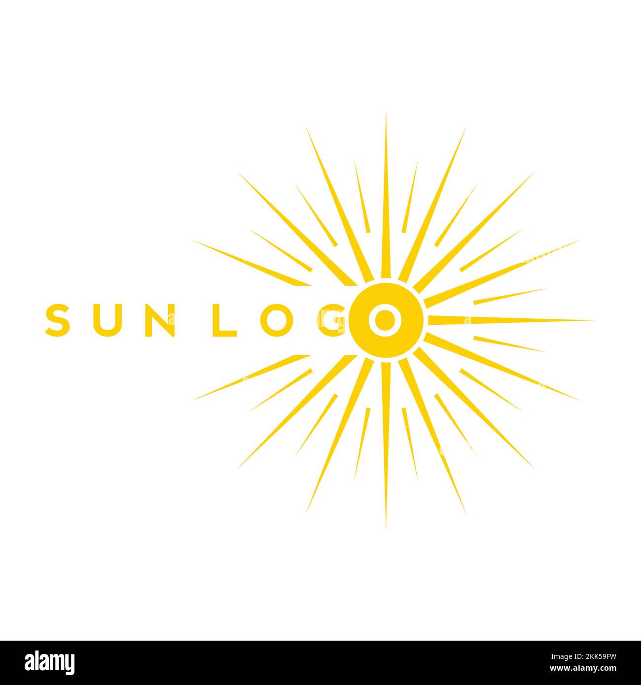 sun logo design on the horizon. summer sign or symbol. Sun icon vector ...