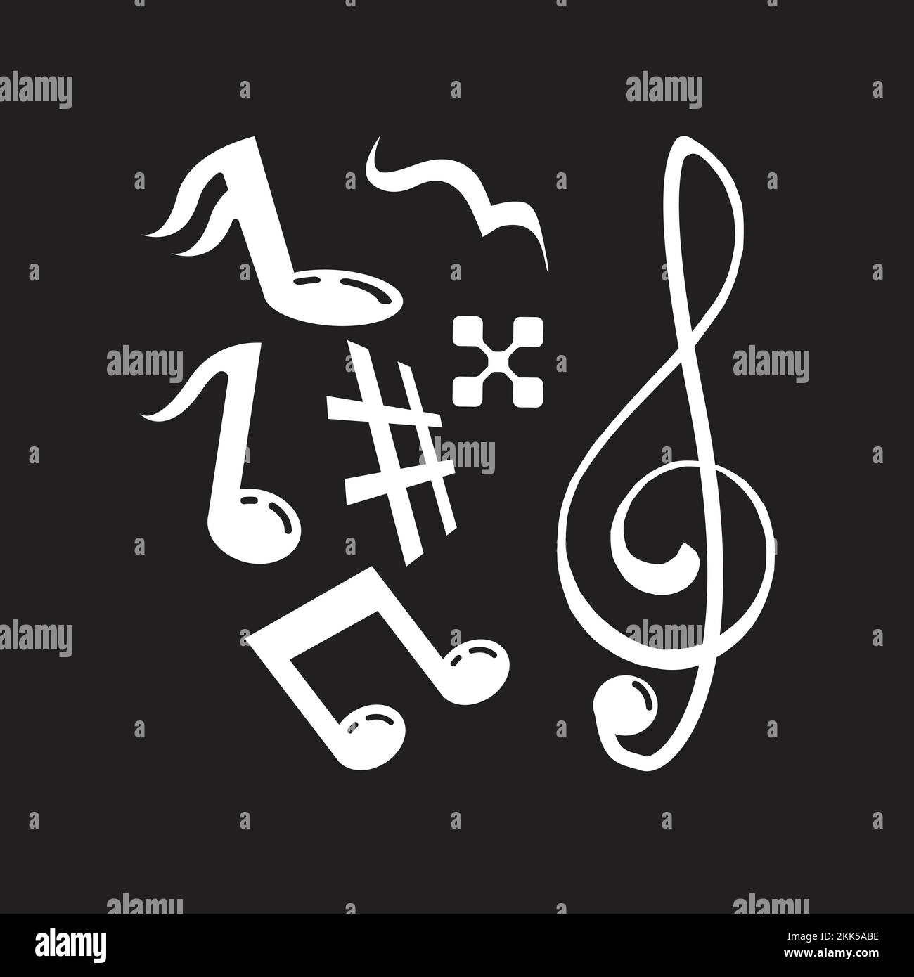 music scale logo design. music note sign or symbol. musical scale icons ...