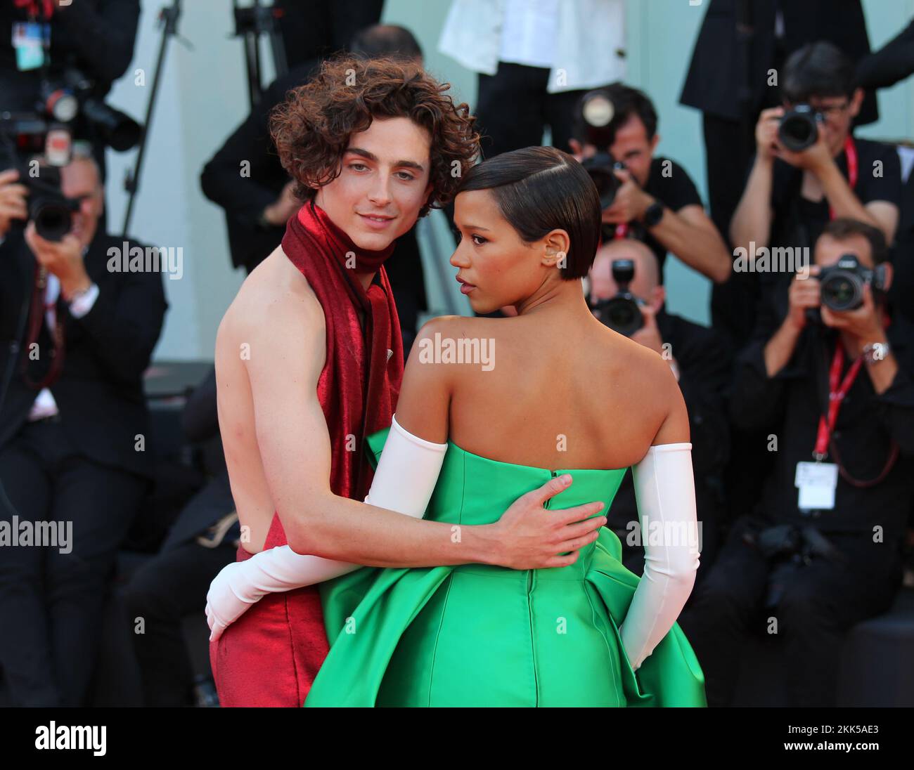 Timothée Chalamet Taylor Russell Red Carpet "Bones ad all Stock Photo ...