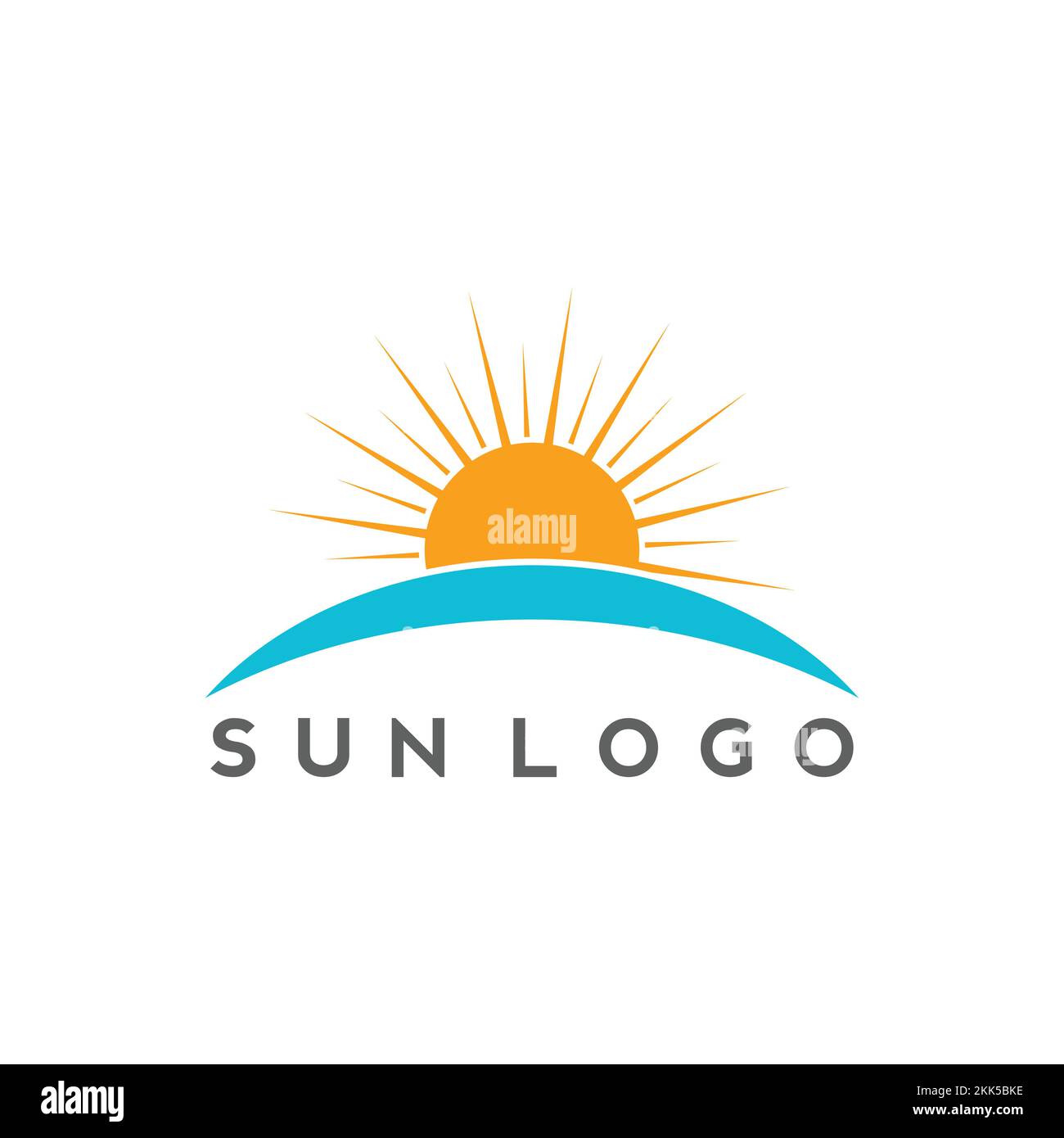 sun logo design on the horizon. summer sign or symbol. Sun icon vector ...
